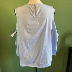 Pink Rose | Tops | 2 For Pink Rose Light Blue Cold Shoulder Blouse ...